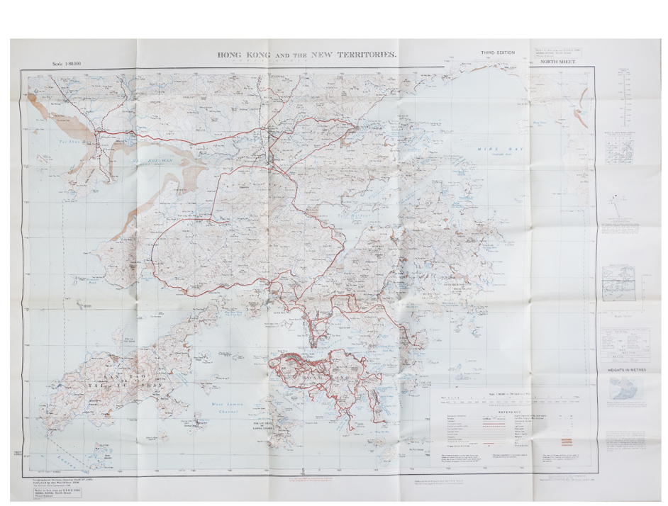 Original Vintage Large 1952 War Office Hong Kong Map – tradersofhongkong