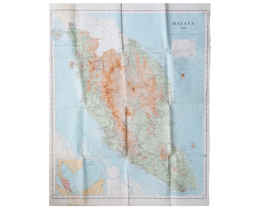 1959 Original Malaya and Singapore Map – tradersofhongkong